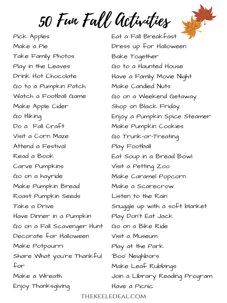 50 Fun Fall Activities | PDF