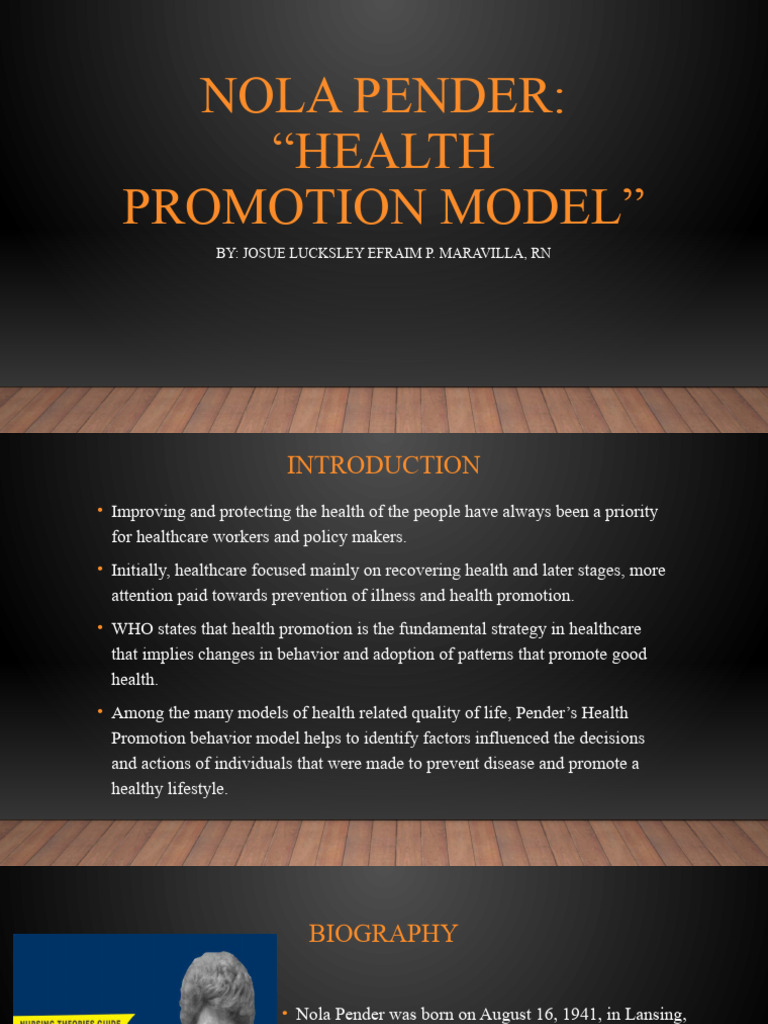 Nola Pender HPM | PDF | Behavior | Nursing