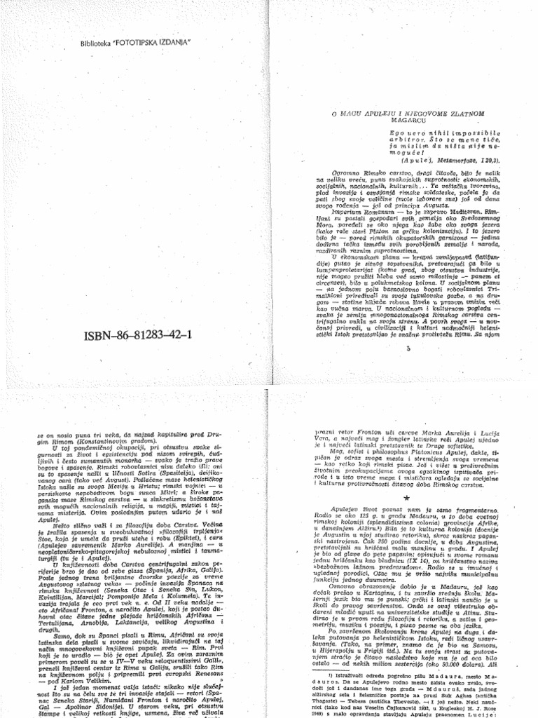 Apulej - Zlatni Magarac | PDF