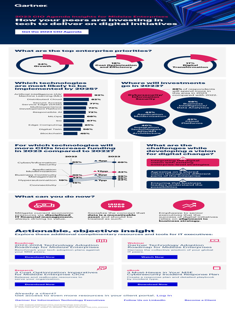2023 Cio Agenda Midsize Enterprises Infographic | PDF | Chief ...