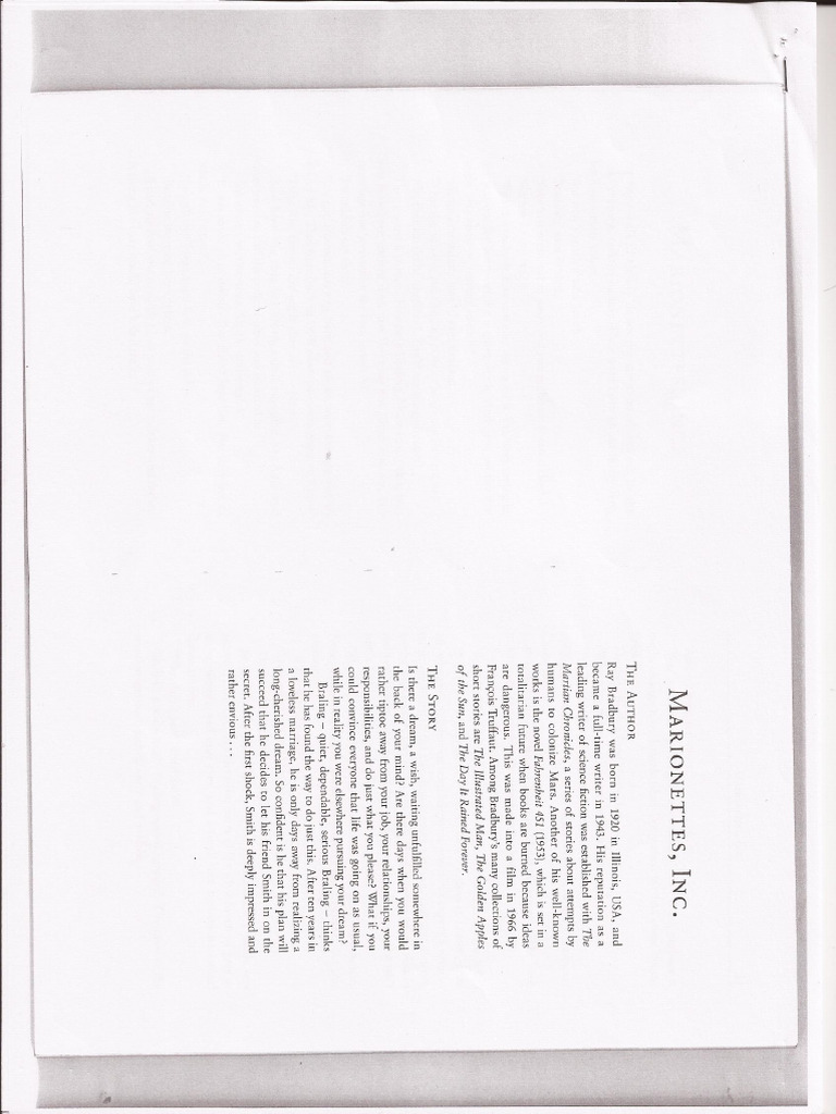 08c Marionettes, Inc. (Ray Bradbury) | PDF