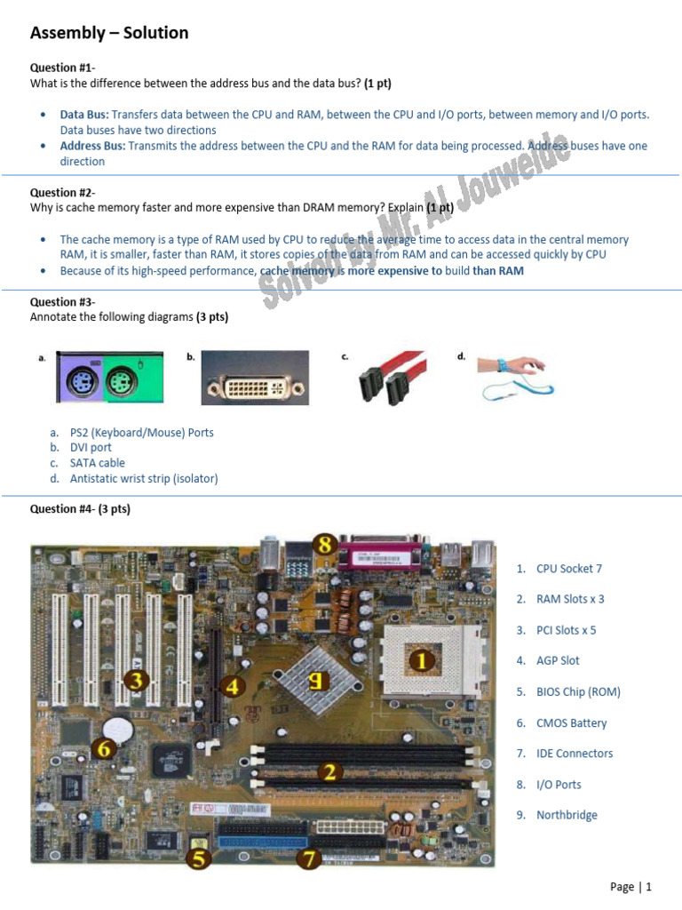 Assembly Solution 1 | PDF | Random Access Memory | Computer Data Storage
