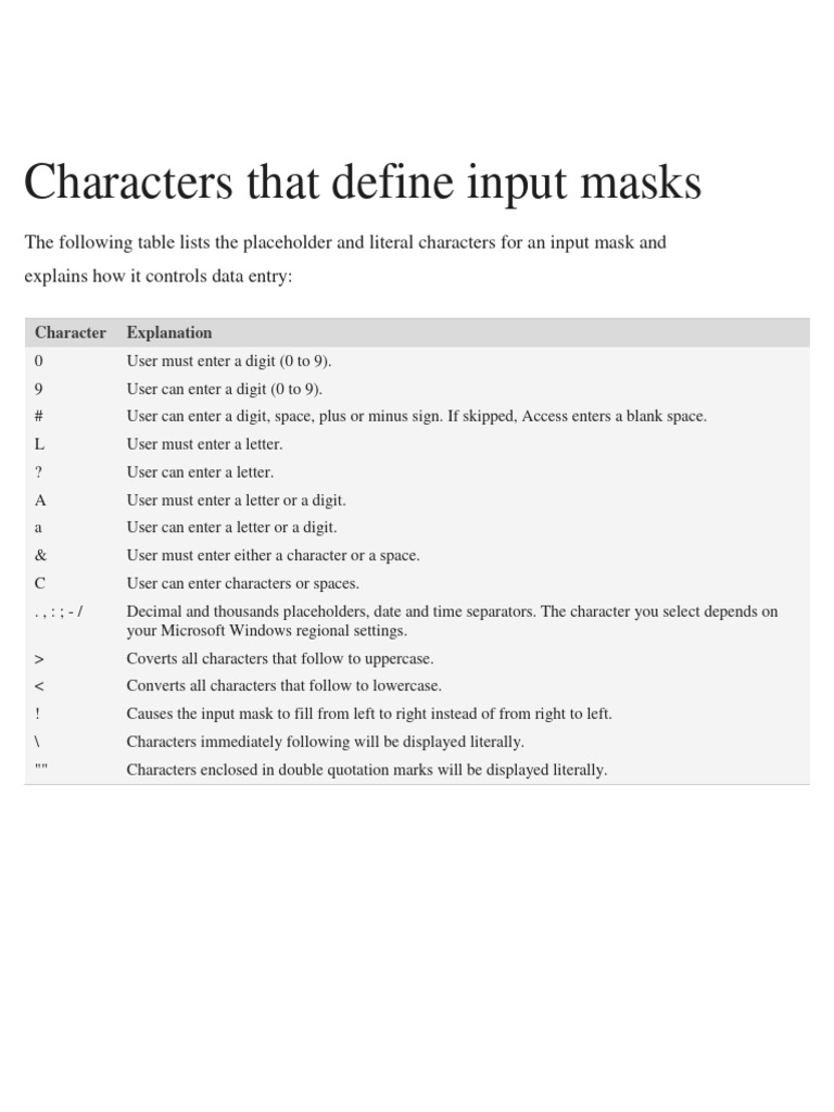 Input mask-IT | PDF | Letter Case | Software Engineering Input mask-IT | PDF | Letter Case | Software Engineering
