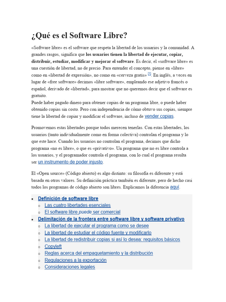 Qué Es El Software Libre | PDF | Software libre | Software