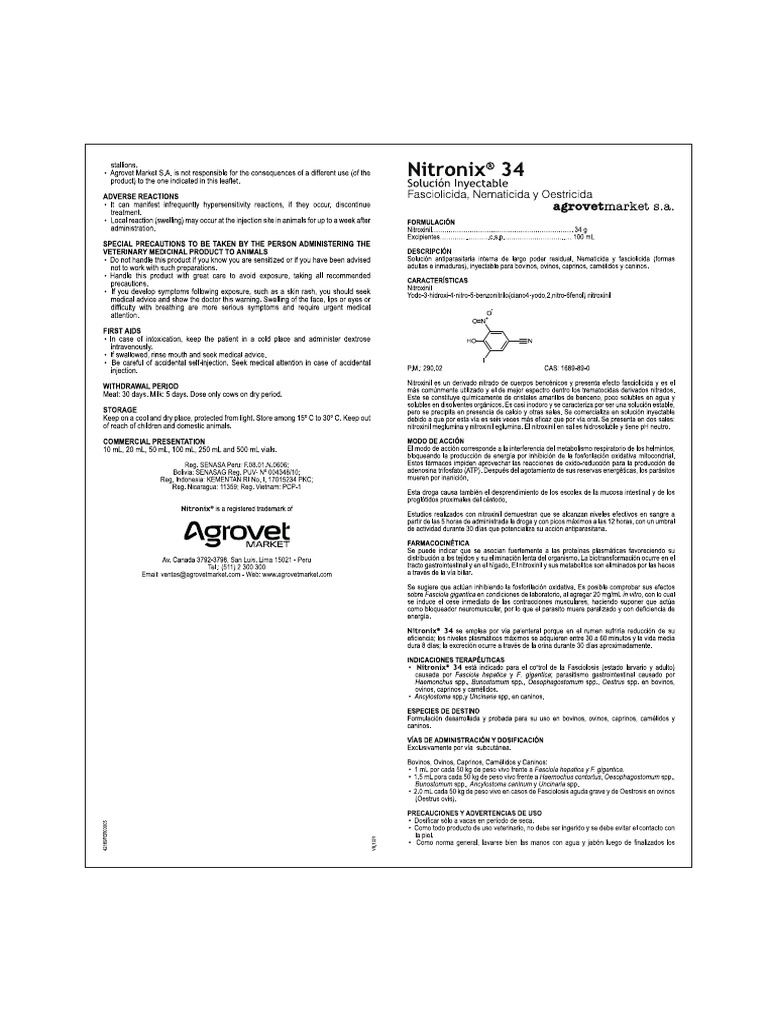 Nitronix 34 Inserto Bilingue v081021 Pharm | PDF