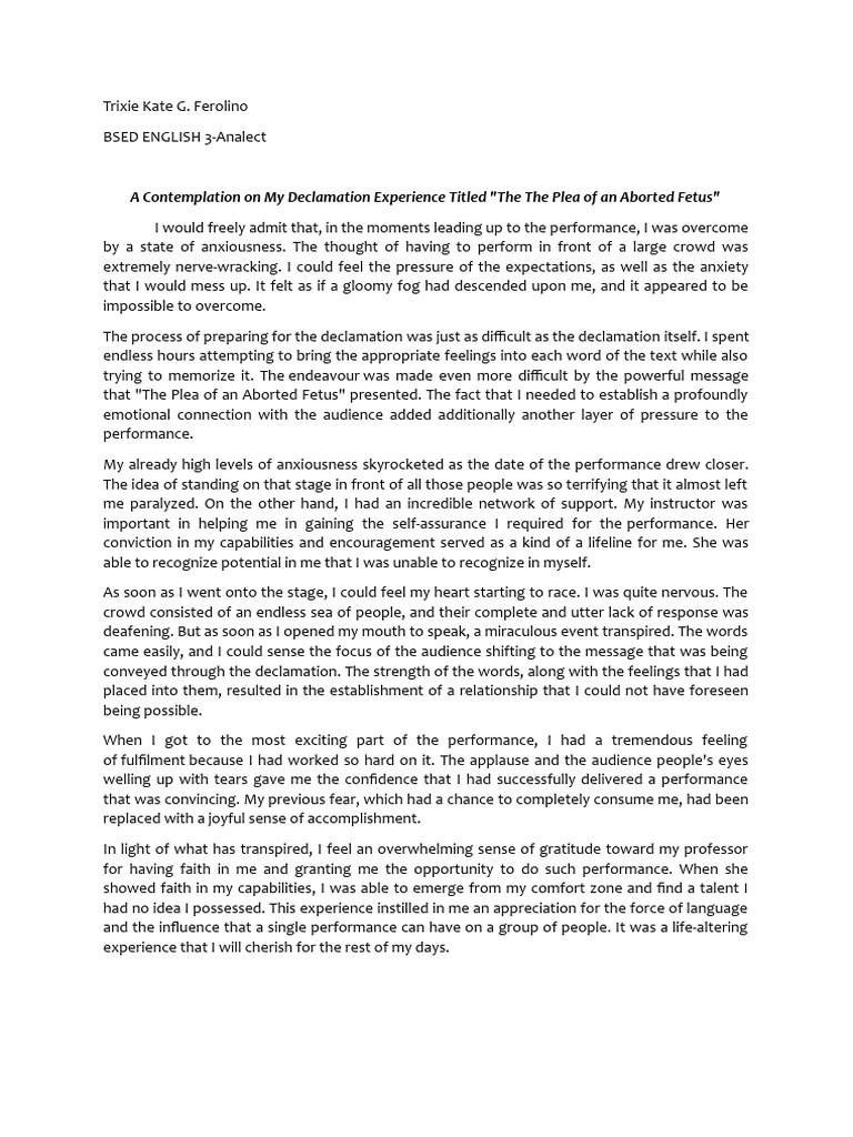 Declamation Exp | PDF | Psychology