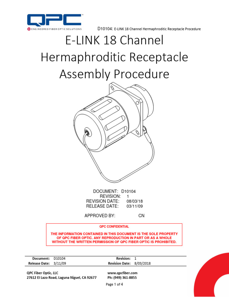 D10104 - E-LINK 18 Channel Hermaphroditic Receptacle Assembly Procedure | PDF | Electrical ...