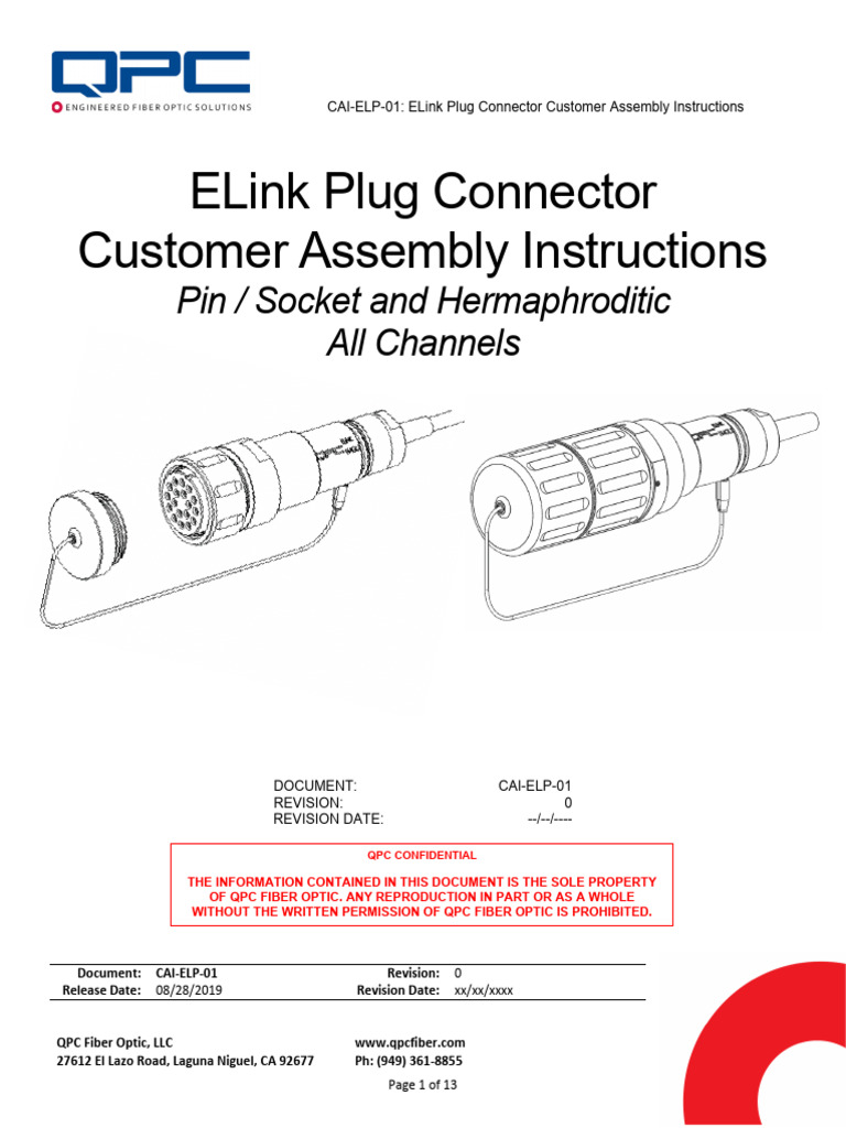 CAI-ELP-01 - ELink Plug Customer Assembly Instructions-R0 | PDF | Electrical Connector | Tools