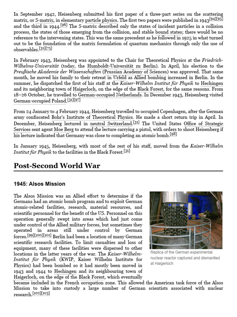 Post-Second World War: 1945: Alsos Mission | PDF | Science | Nuclear ...