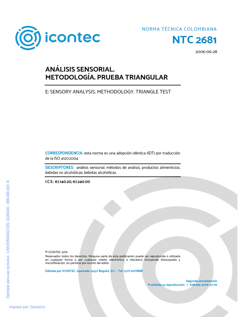 NTC 2681 - Prueba Triangular | PDF