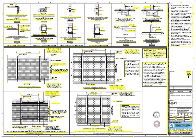 Masonry Wall Elevation and Details | PDF | Wall | Masonry