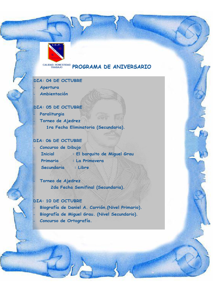 Programa de ANIVERSARIO | PDF