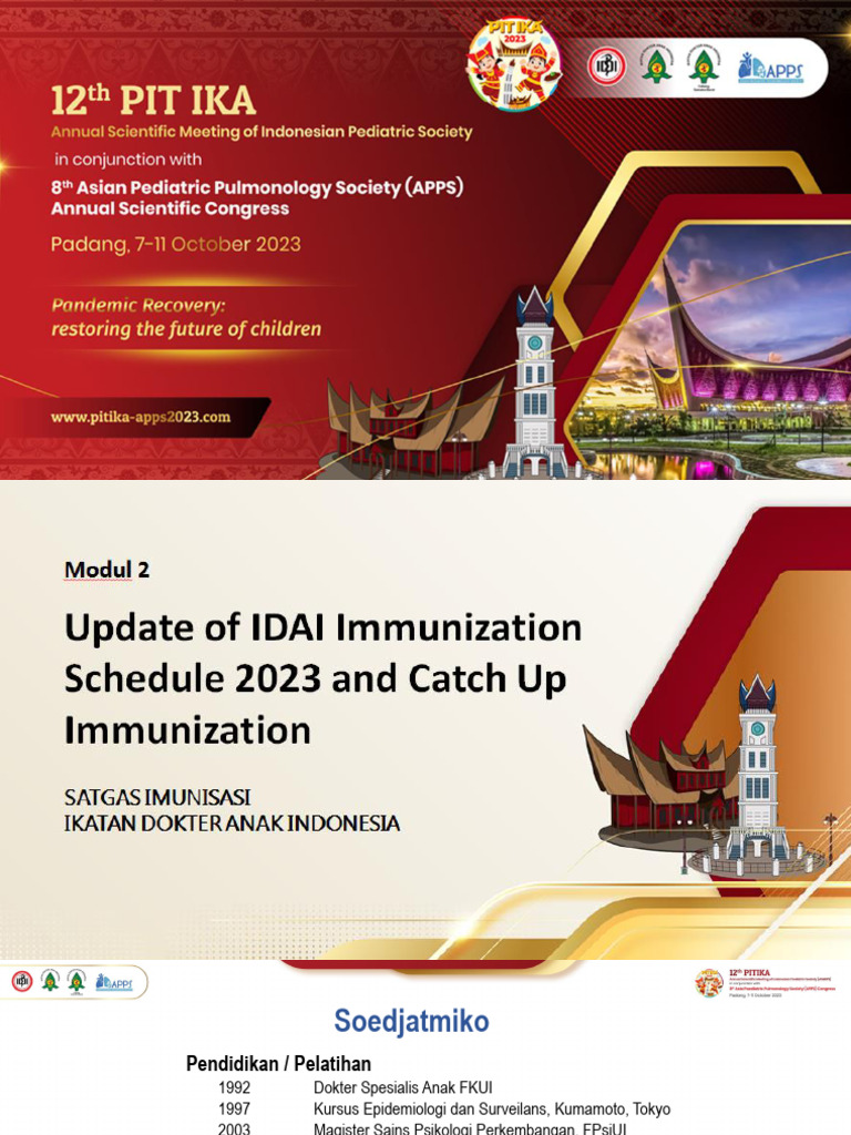 Modul 2 Update of IDAI Immunization Schedule 2023 and Catch Up ... Modul 2 Update of IDAI Immunization Schedule 2023 and Catch Up ...