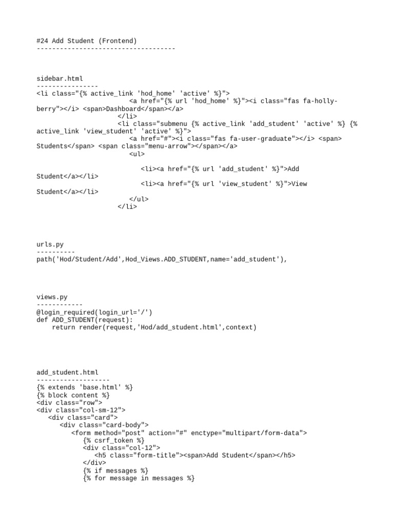 #24 Add Student (Frontend) | PDF | Computing | Software