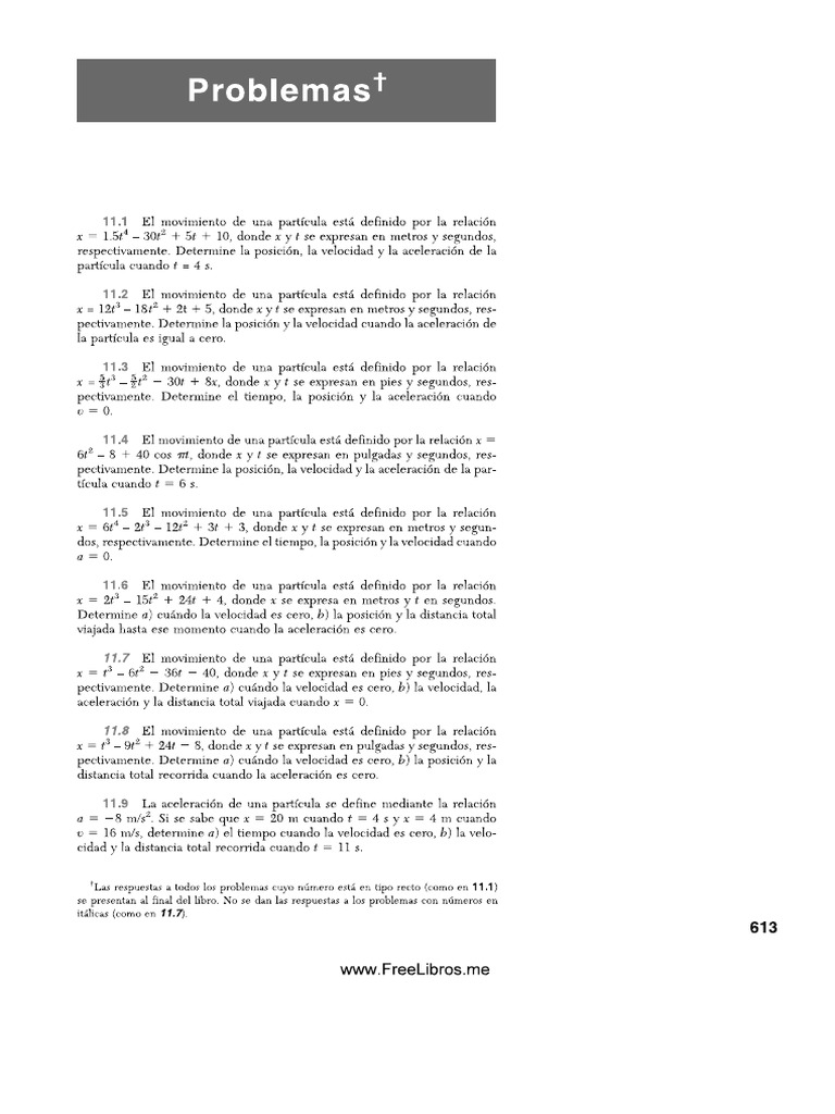 Cinematica Problemas | PDF