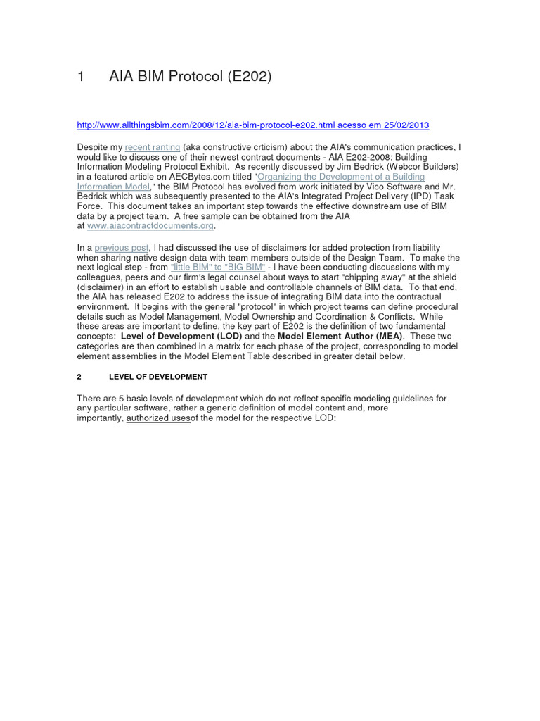 AIA BIM Protocol E202 | PDF | Building Information Modeling | Computing