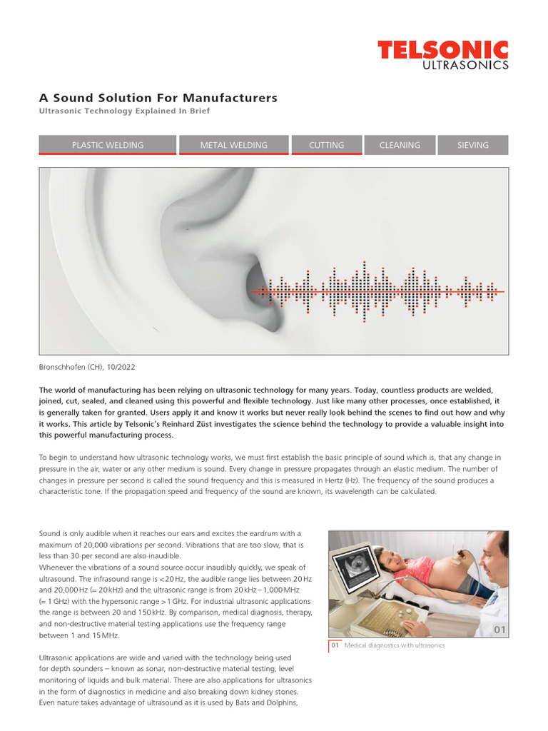 Ultrasonic Technology Explained in Brief - Telsonic 2022 | PDF