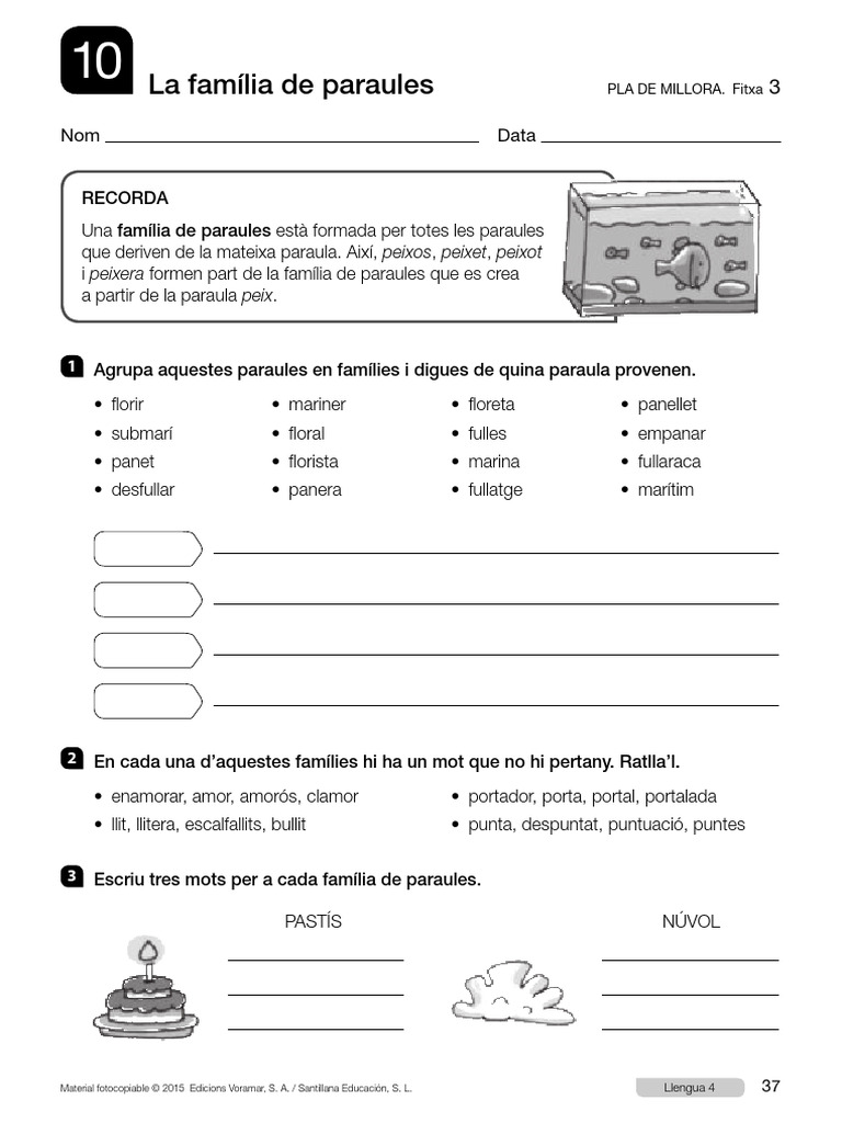 Fitxa Familia de Paraules | PDF