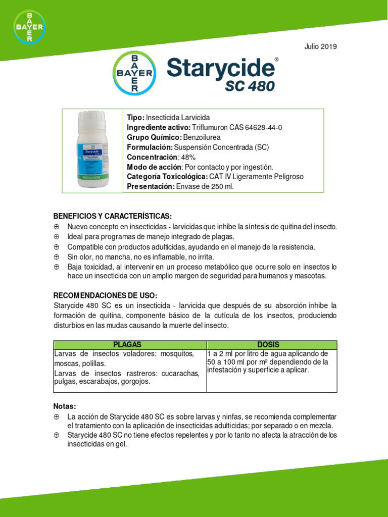 Ficha Técnica Starycide 48 SC | PDF | Insecticida | Insectos