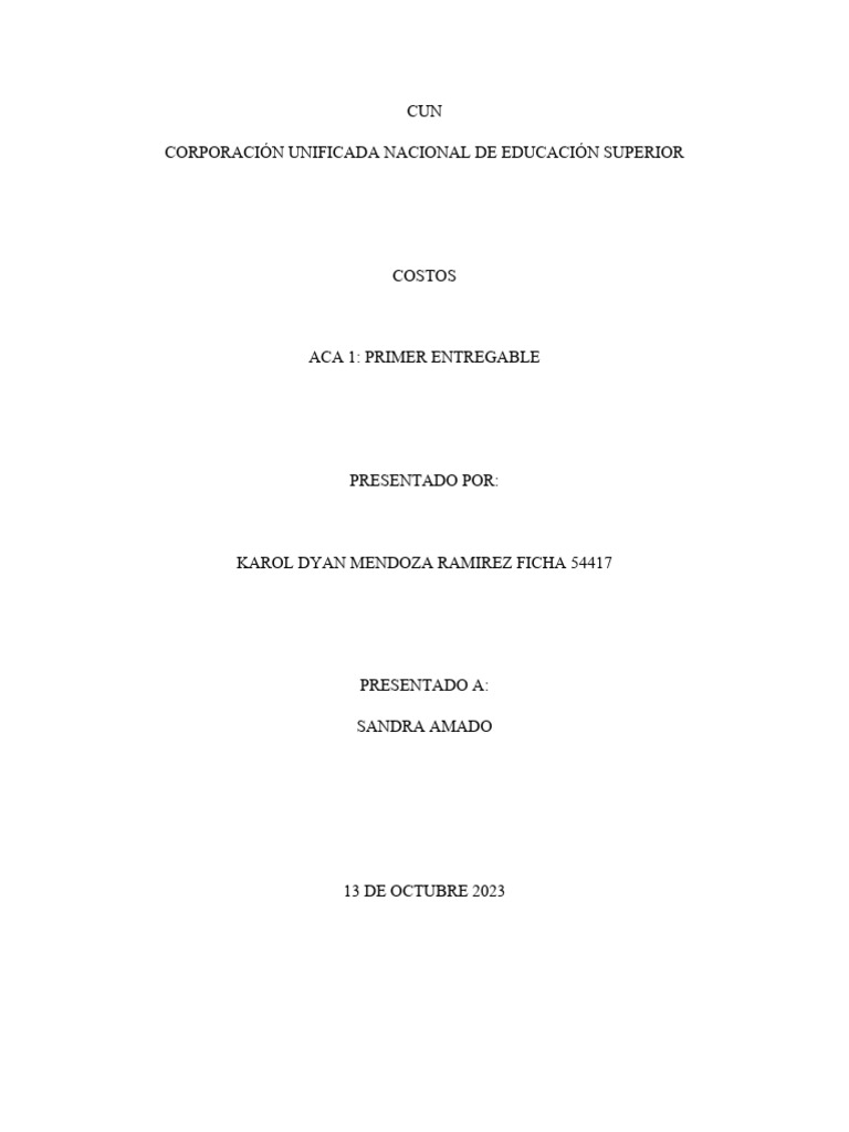 Aca 1 Costos de Produccion | Descargar gratis PDF | Business | Economias