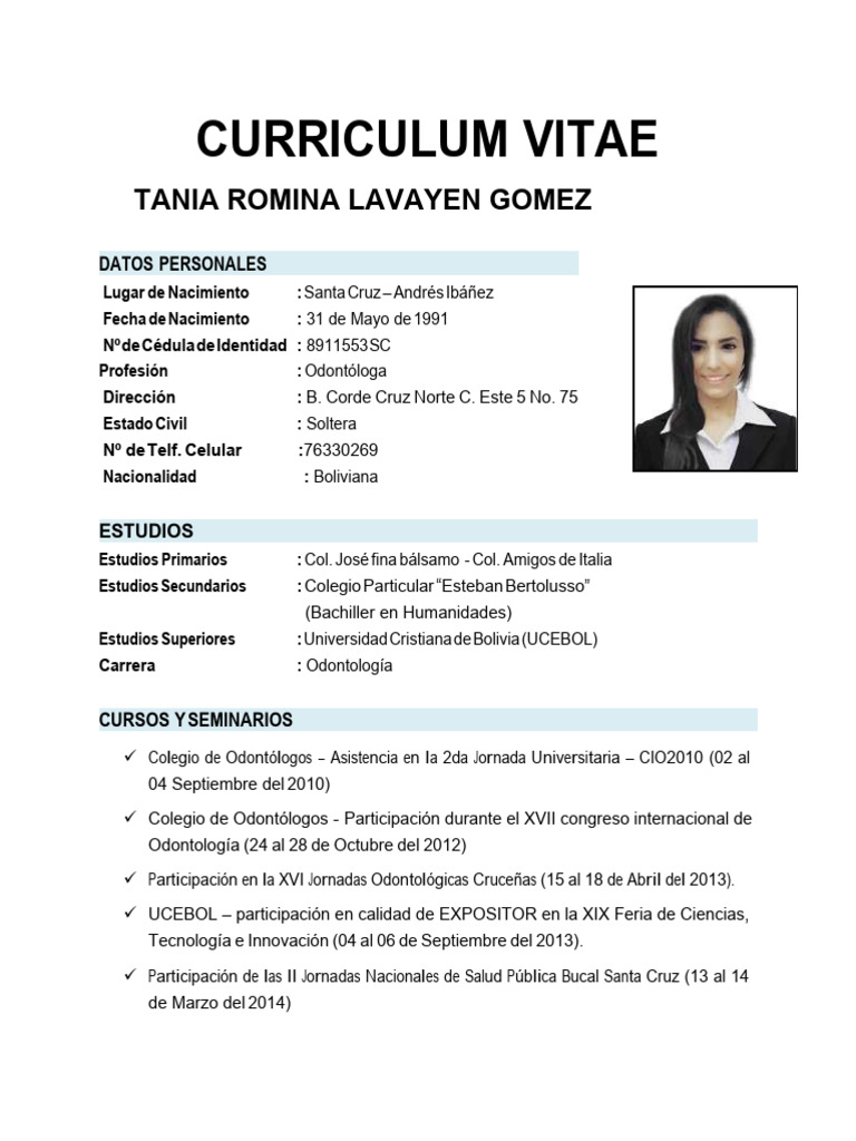 Curriculum Tania Odn1 | PDF