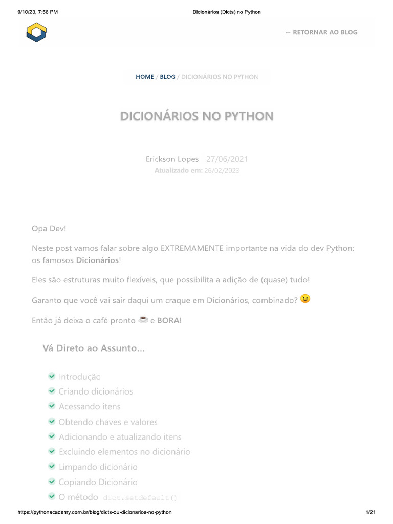 Python Article Erickson Lopes | PDF