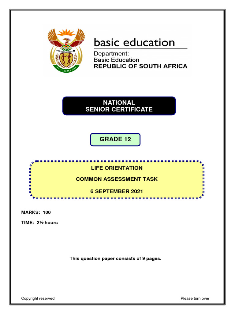 Life Orientation September 2021 Eng | PDF | Entrepreneurship | Employment