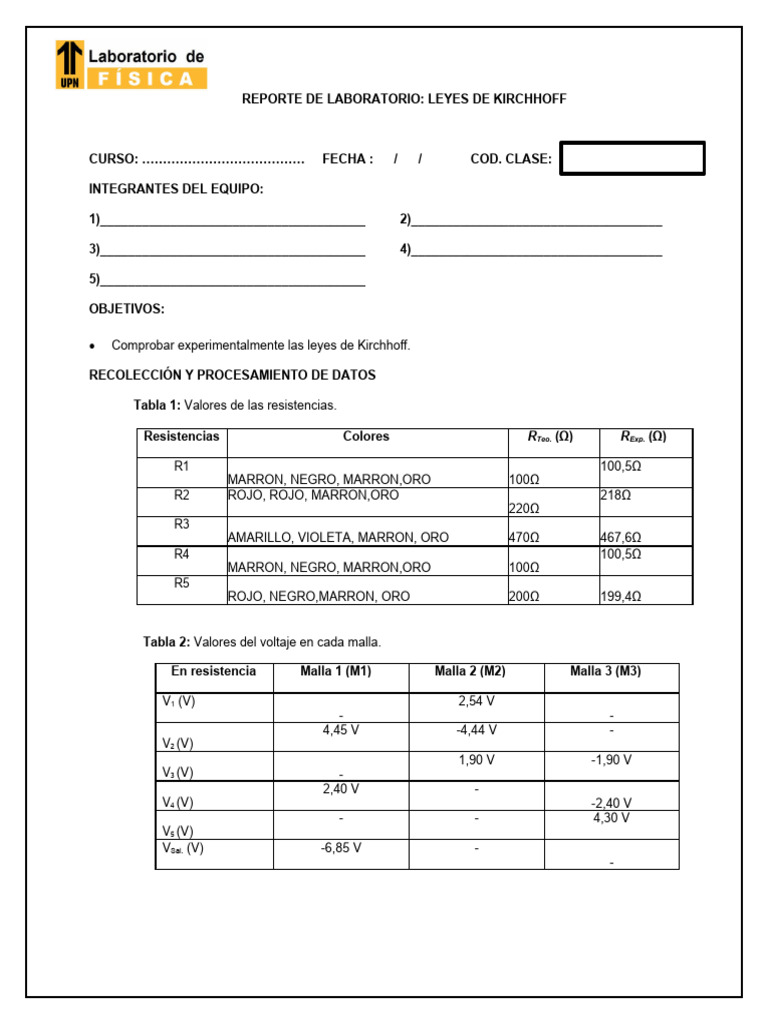 Reporte Lab Fisi3 s07 LK | PDF | voltaje | Electrónica