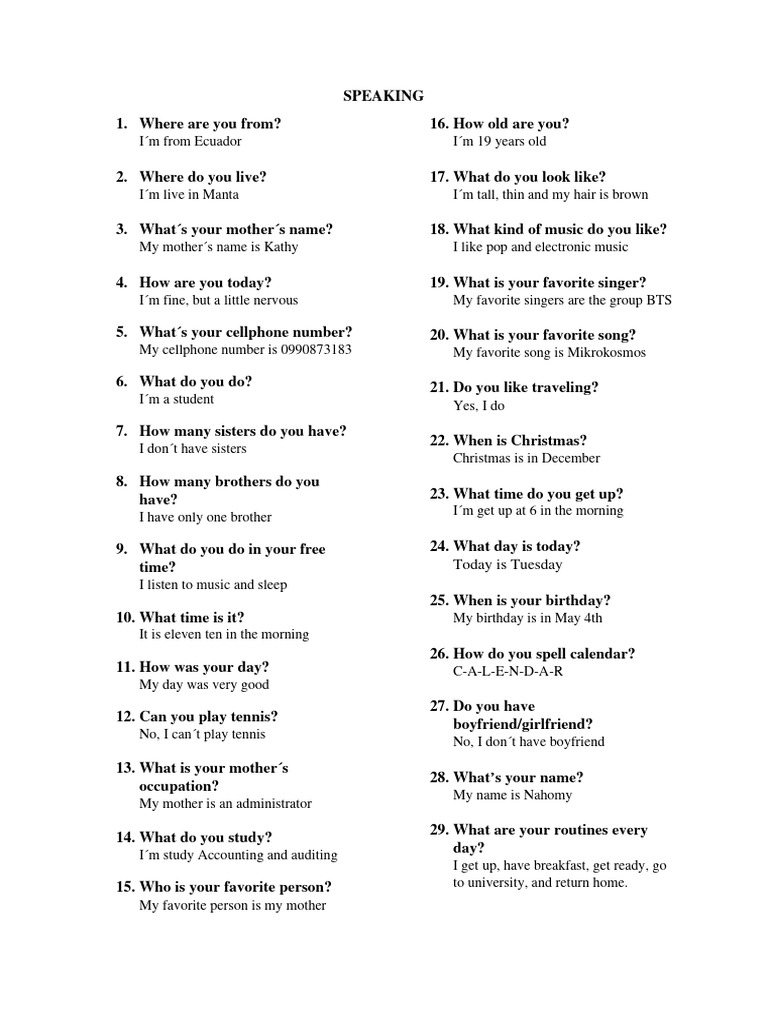 Speaking English | PDF