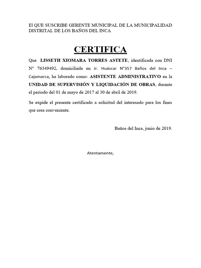 Modelo de Certificado | PDF