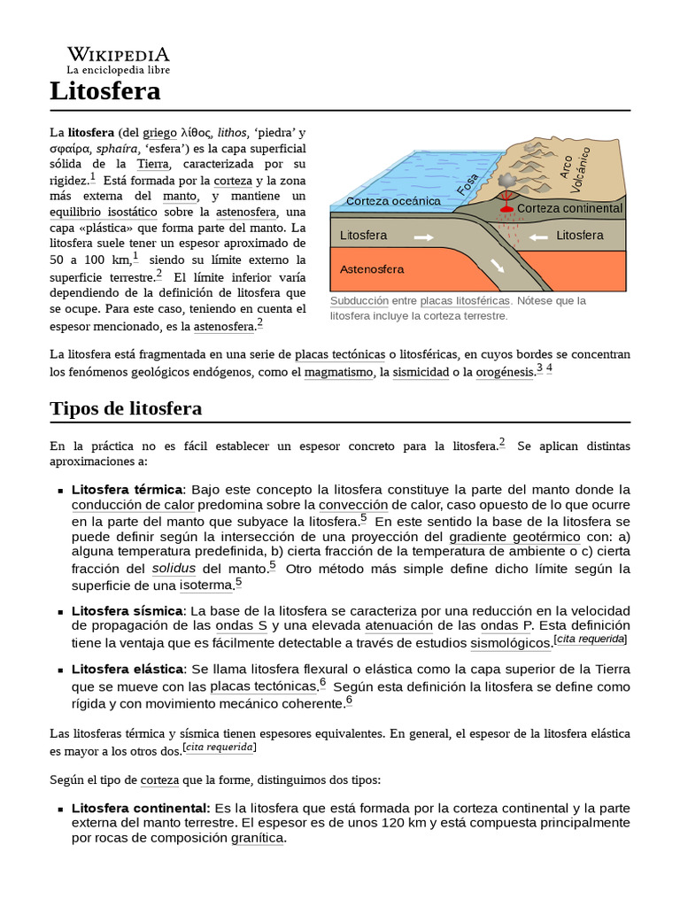 Estructura y tipos de litosfera | PDF | Planetas Del Sistema Solar ...