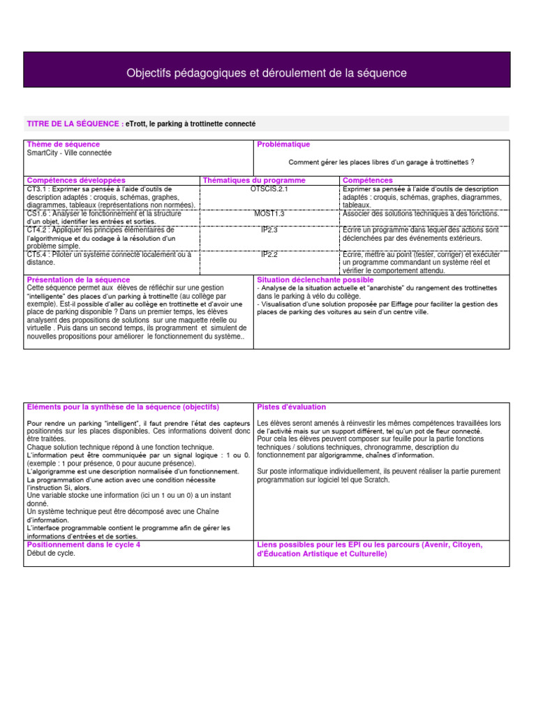 Sequence Etrott | PDF | Programme informatique | Programmation
