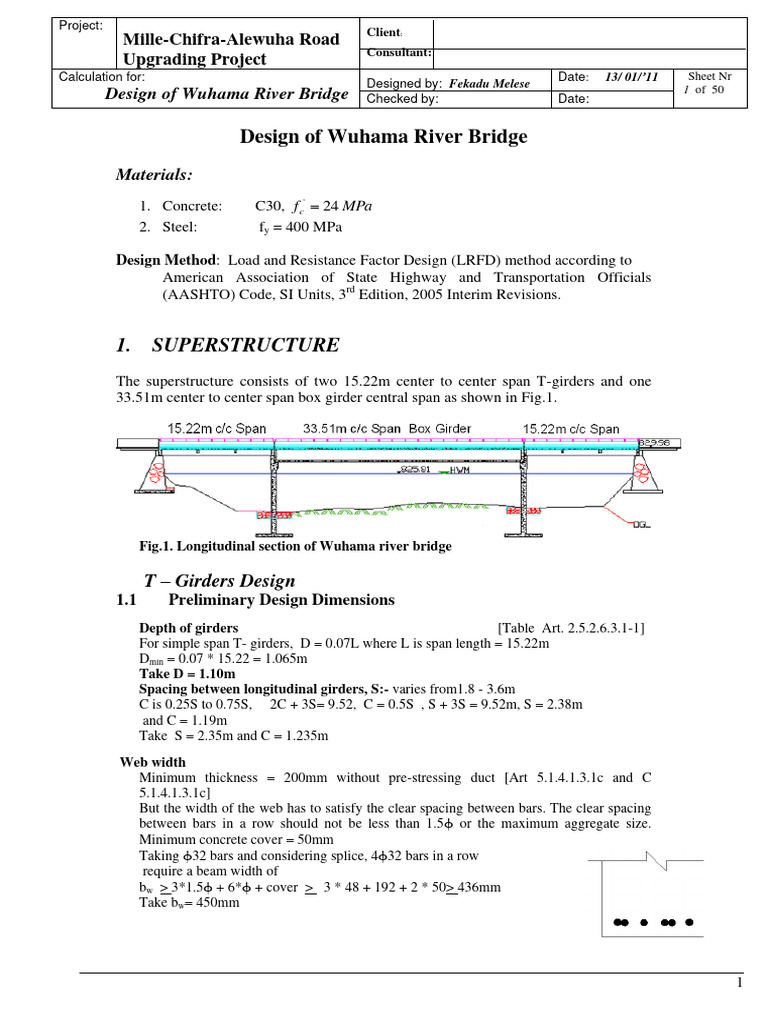 T-Girder Example | PDF | Bridge | Civil Engineering