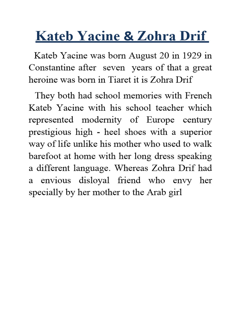 Yacine and Drif: Heroes of Algeria | PDF | History