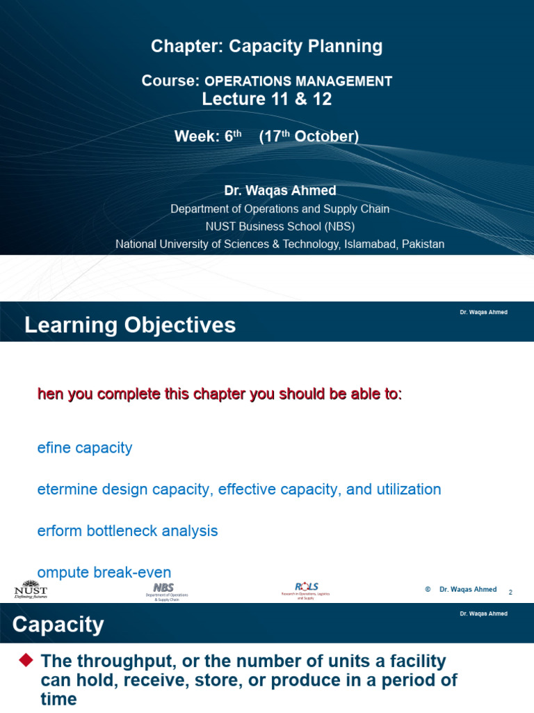 Lec 11 12 Capacity Planning | PDF | Demand | Business