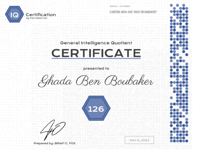 IQ Certificate | PDF