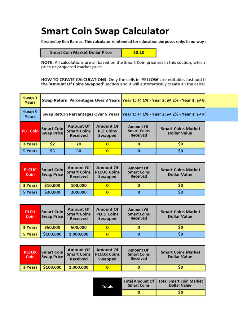 Smart Coin Swap Calculator | PDF | Coins | Swap (Finance)