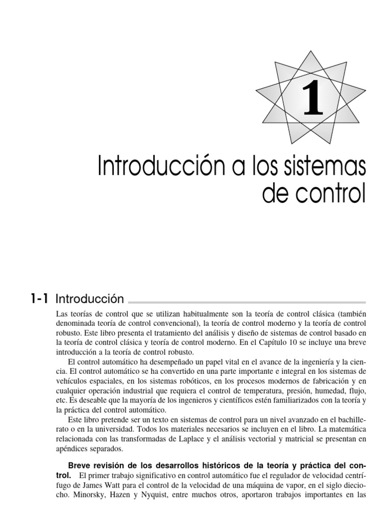 Tema 1 Ogata | PDF | Sistema de control | Ingeniería de control