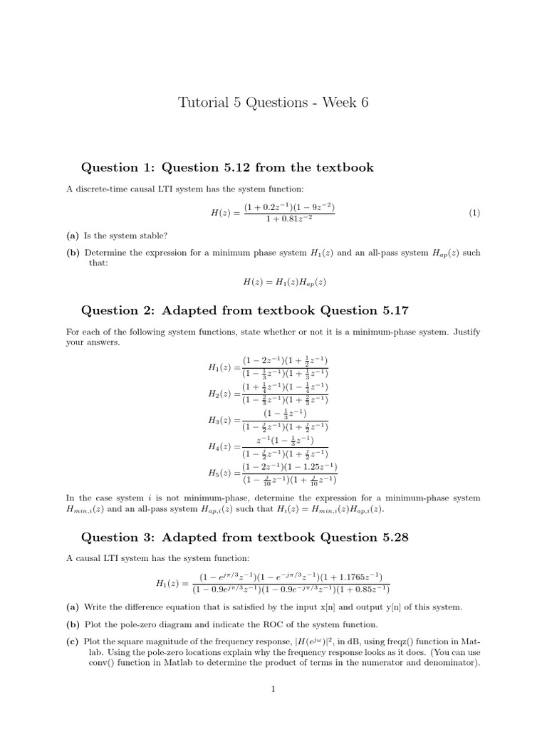 Tutorial 5 Questions | PDF | Algorithms | Systems Science Tutorial 5 Questions | PDF | Algorithms | Systems Science