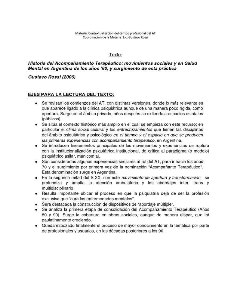 Rossi G. Ejes de Lectura y Preguntas Historia Del AT 2006 | PDF ...