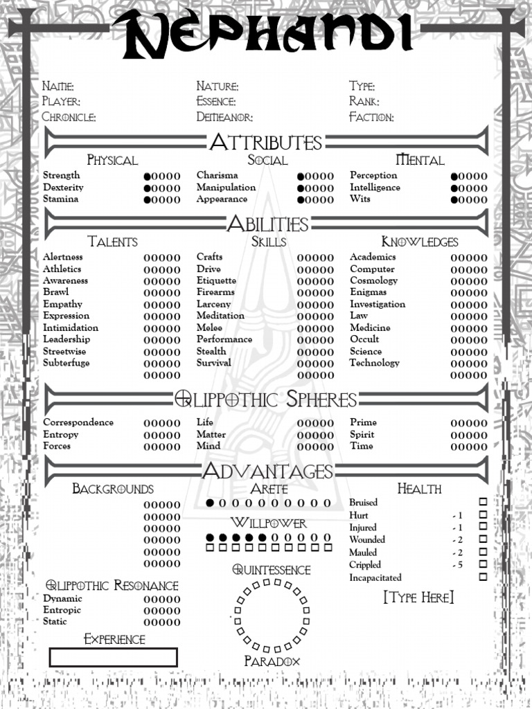 Mage V20 Nephandi Editable | PDF | Role Playing Games | Gaming