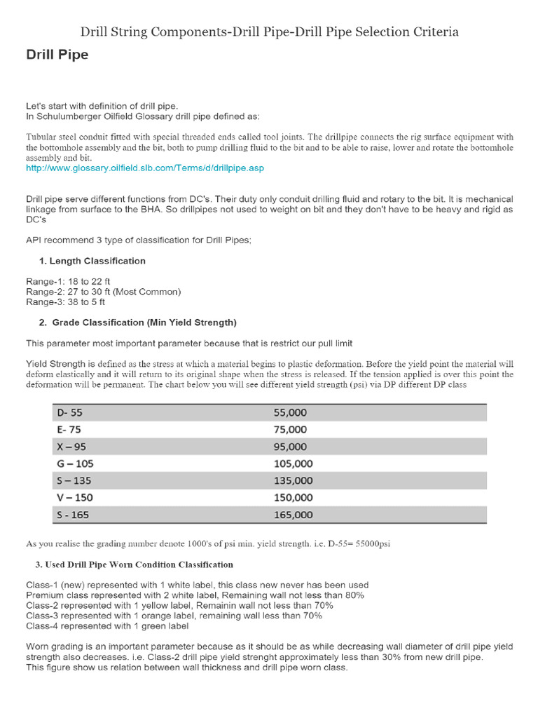 Drill String Components-Drill Pipe | PDF
