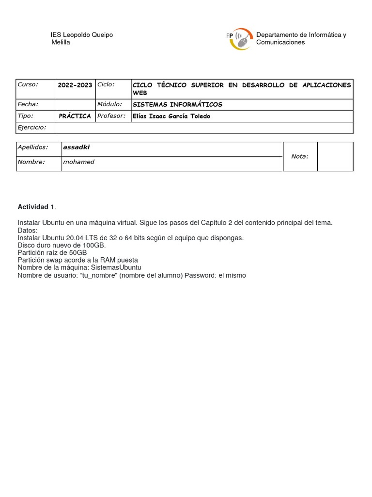 Assadki Mohamed Si05 | PDF | Archivo de computadora | Directorio (Computación)