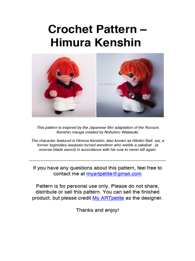 Crochet Kenshin Pattern | PDF | Crochet | Textiles