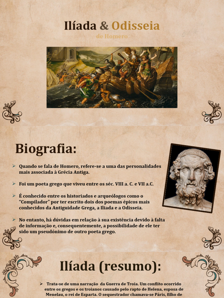 Resumos de Ilíada e Odisseia de Homero | PDF | Ilíada | Ulisses