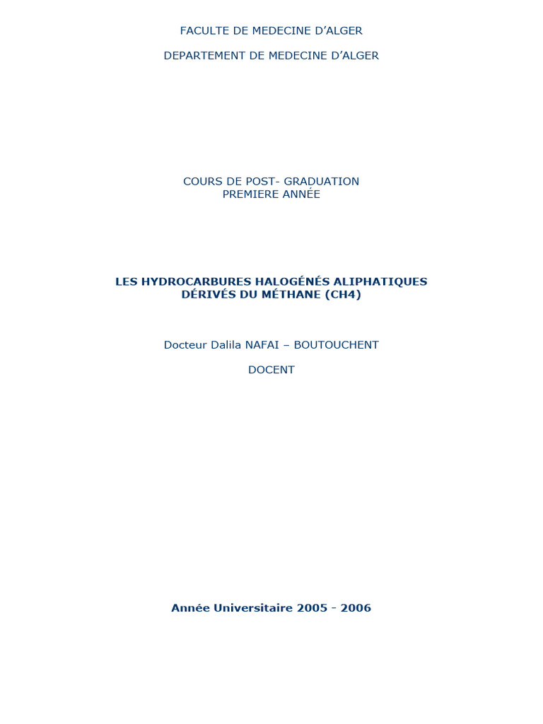 Hha Methane | PDF | Chloroforme | Fluorure