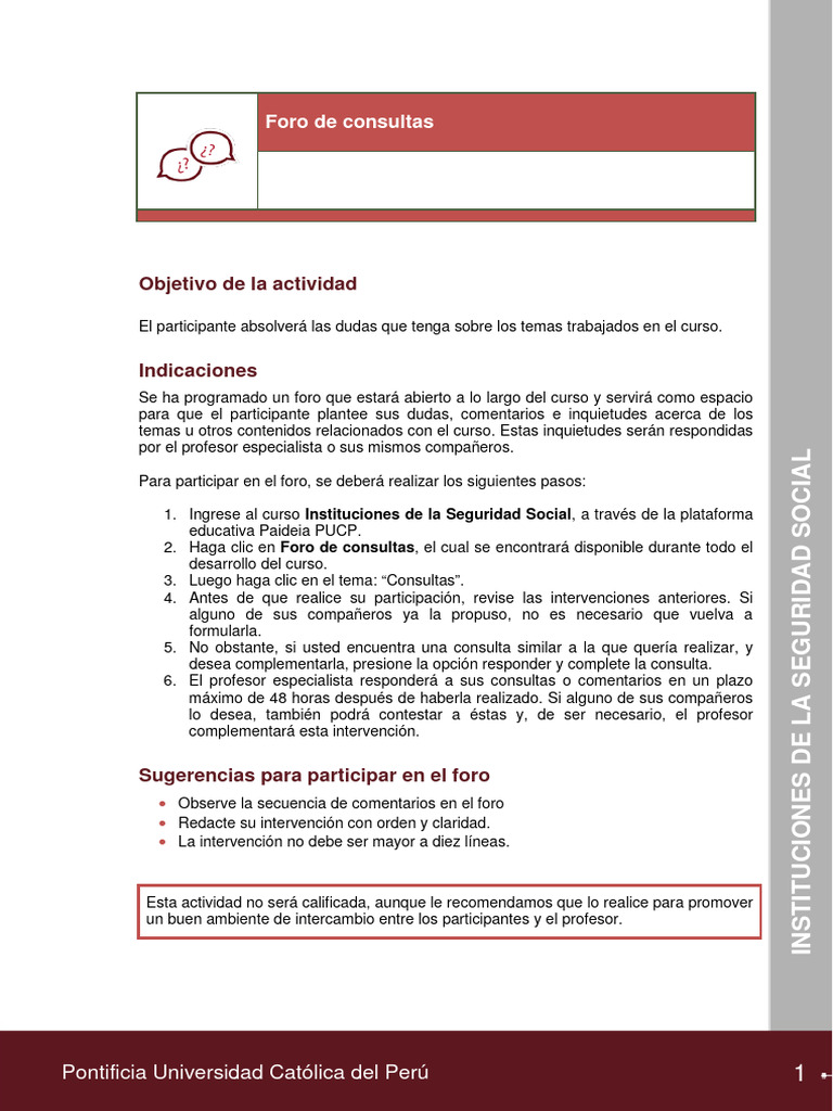 Indicaciones para El Foro de Consultas | PDF
