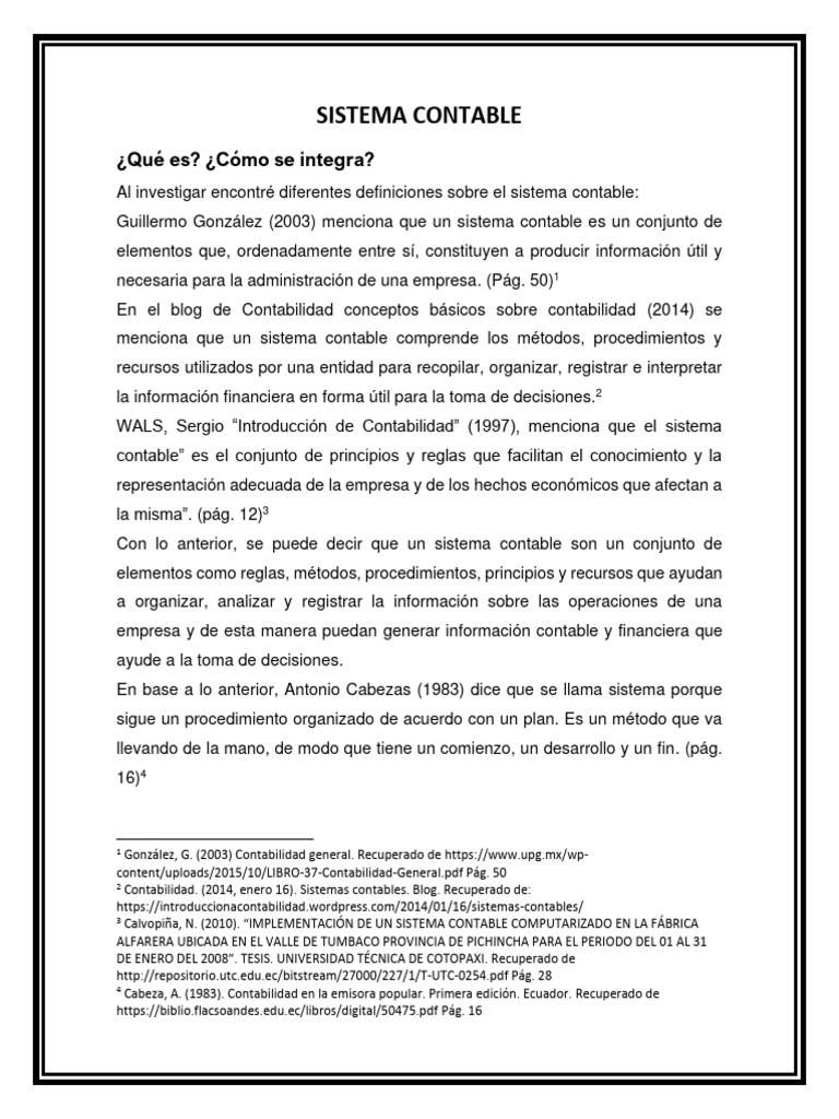 Sistema Contable | PDF | Contabilidad | Estado financiero