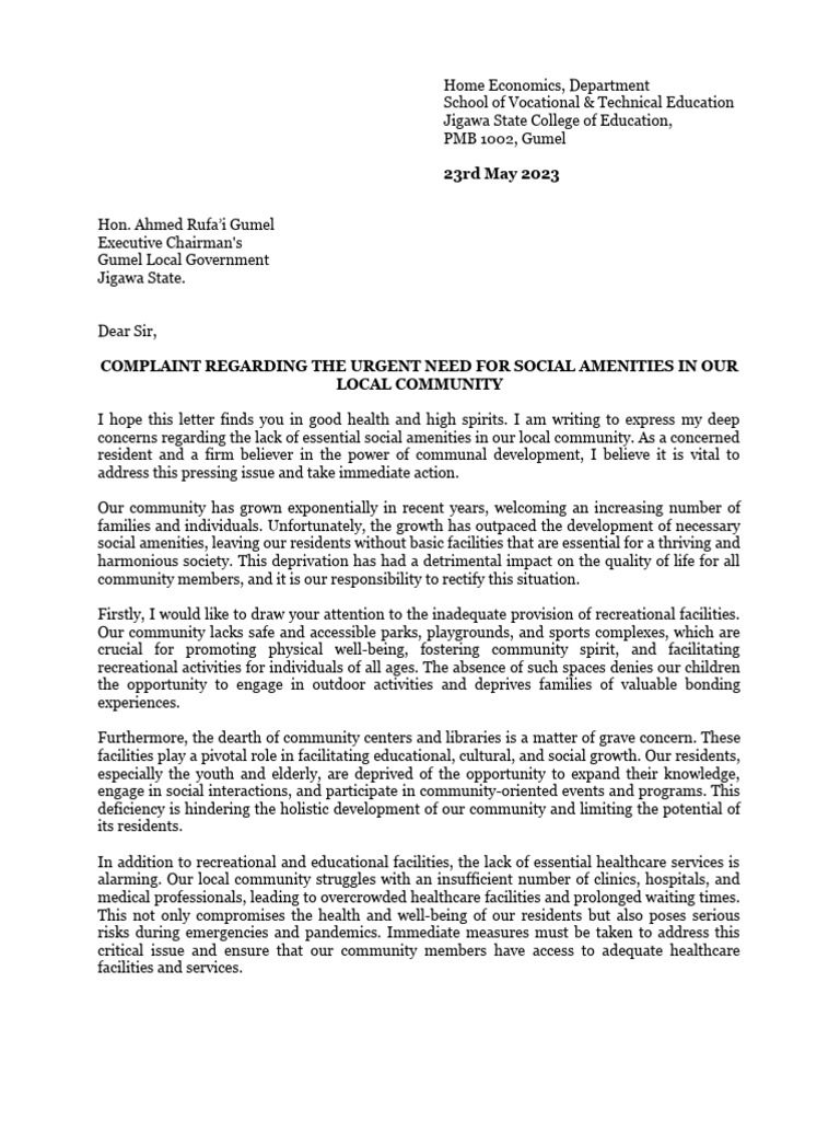 Letter To Chairman | PDF | Health Care | Public Transport