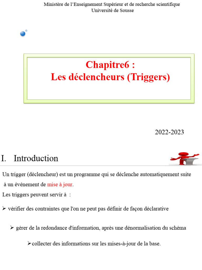 CHP 6 Les Triggers | PDF | SQL | PL/SQL